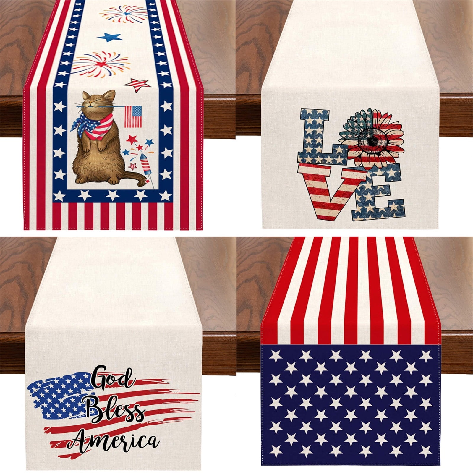 4th of July Tablecloth - Patriotic American Flag Table Cloth,Disposable ...