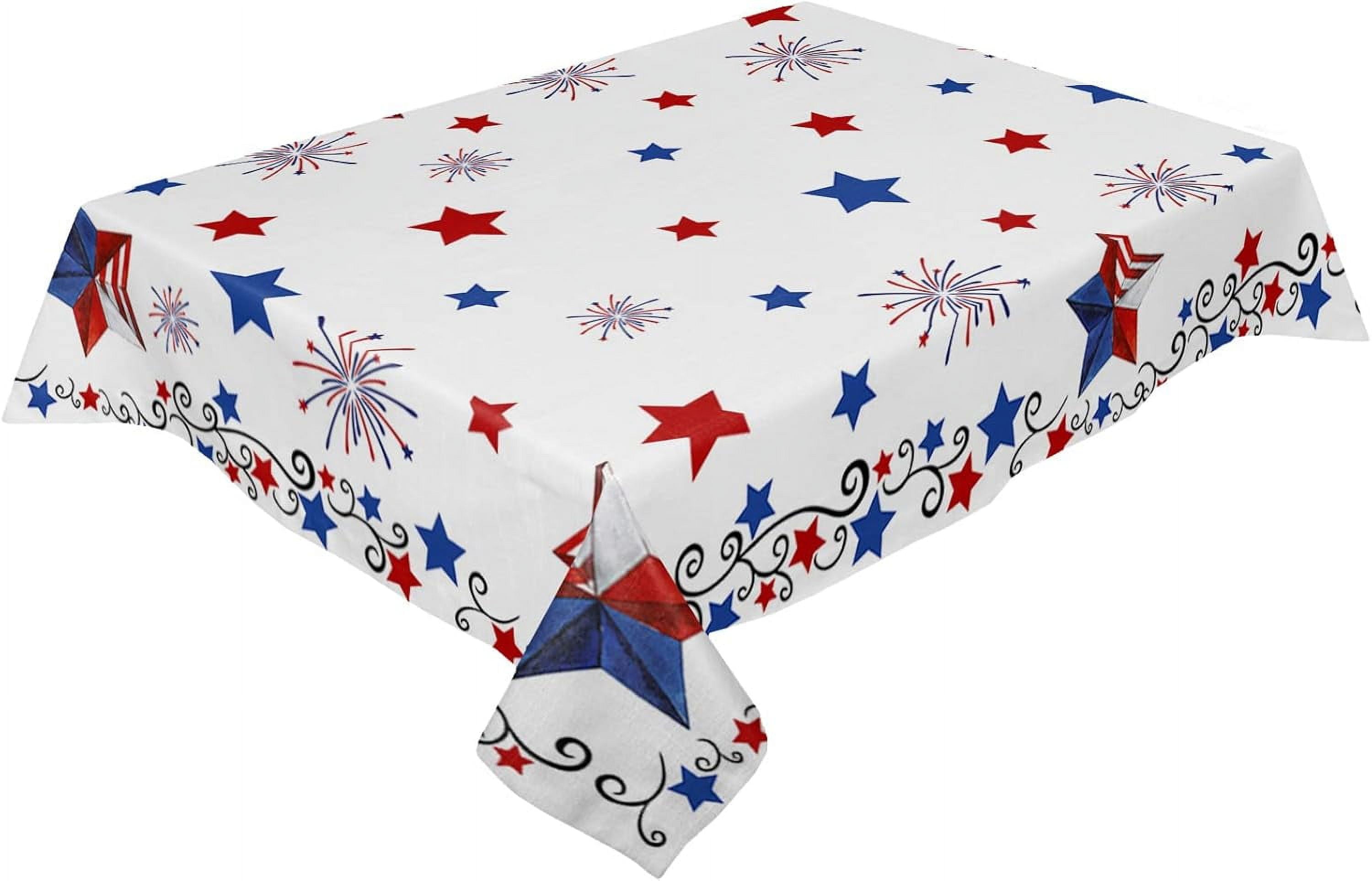 4th of July Tablecloth Patriotic Stars Table Cloth for Independence Day ...