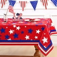4th of July Tablecloth Rectangle 60 x 84 Inch, Red Blue White Stars ...