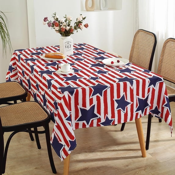 4th of July Tablecloth for Rectangle Tables, Independence Day Table ...