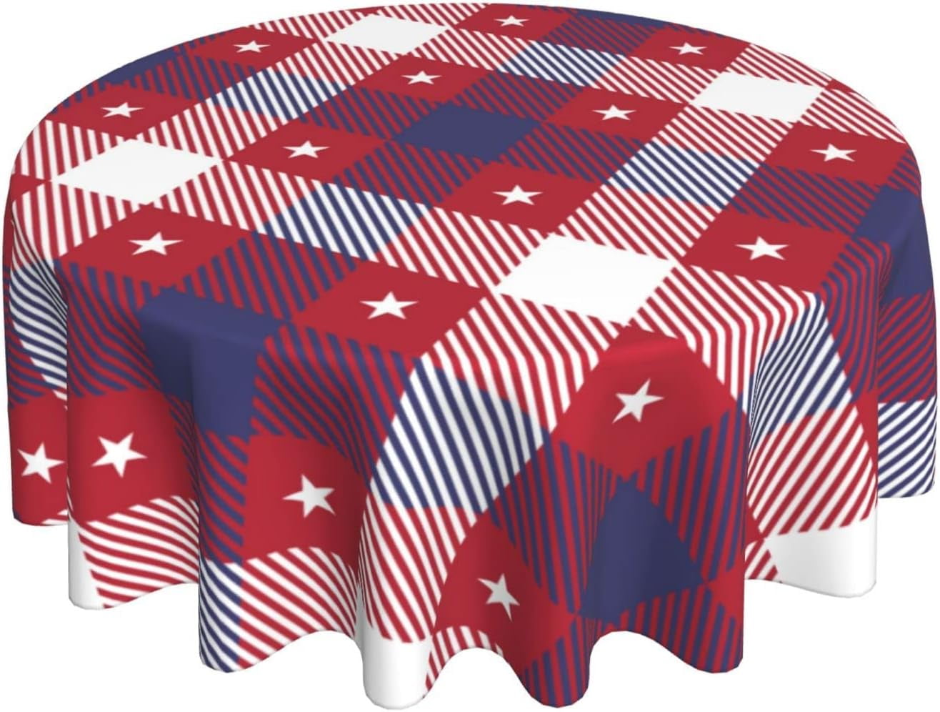 4th of July Tablecloth Round 60 Inch Memorial Day Stars Round ...