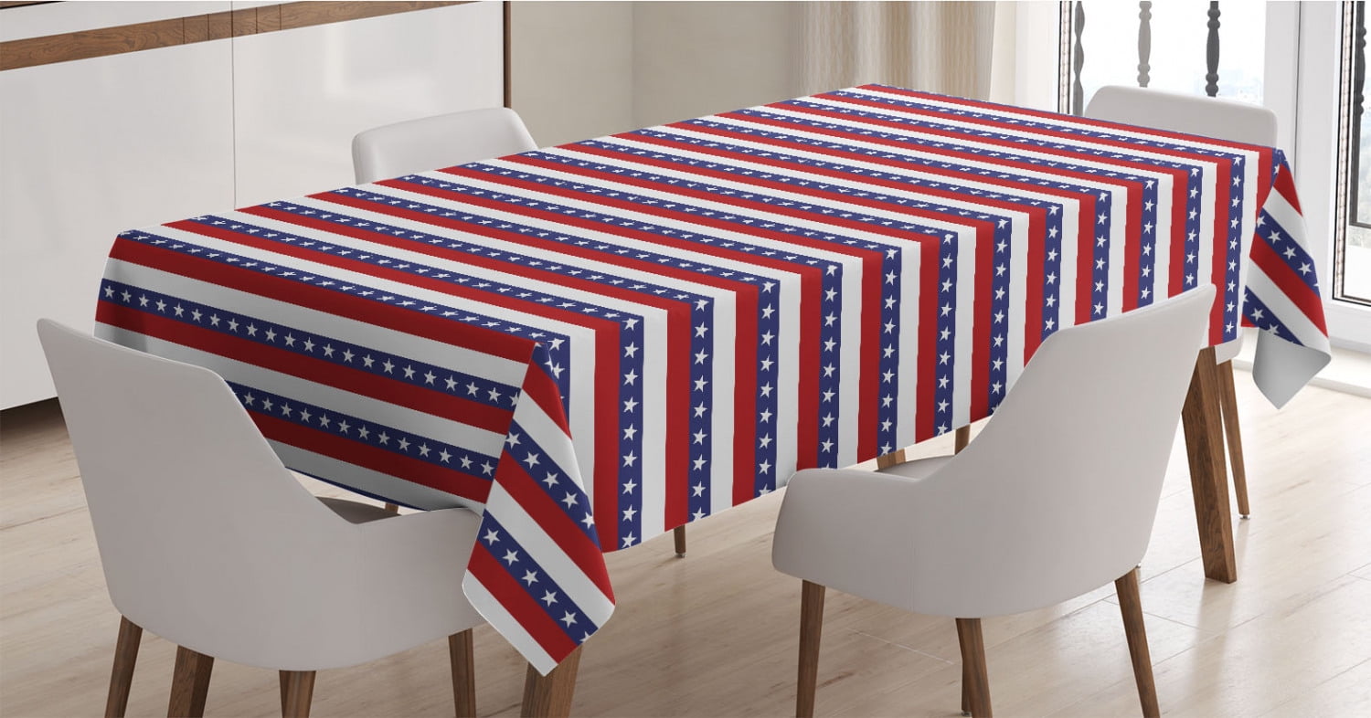 4th of July Tablecloth, Stars and Stripes Pattern American Flag ...