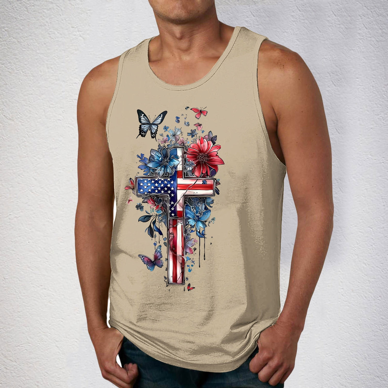 4th of July Tank for Men American Flag Tanks for Men Patriotic Tops ...