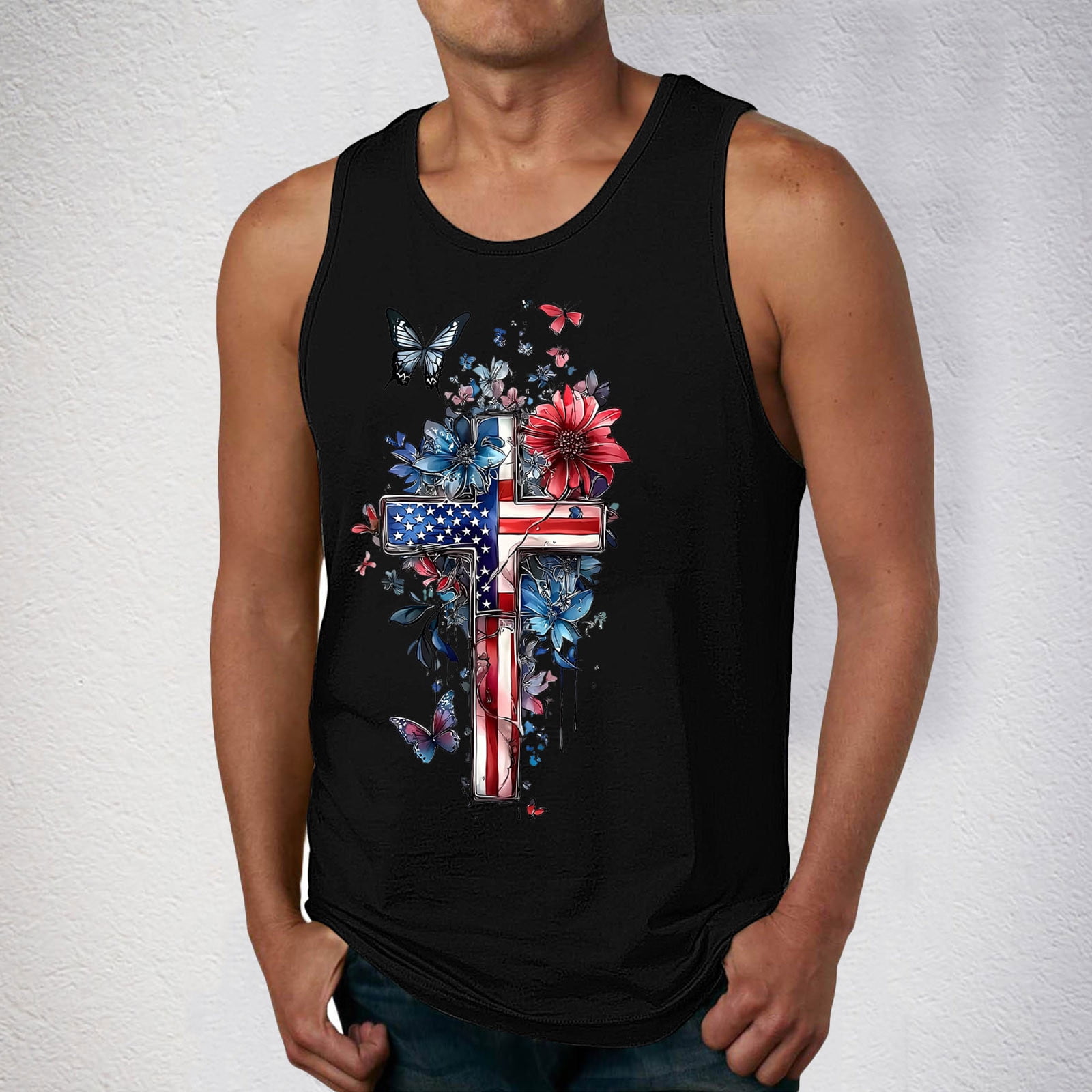 4th of July Tank for Men American Flag Tanks for Men Patriotic Tops ...