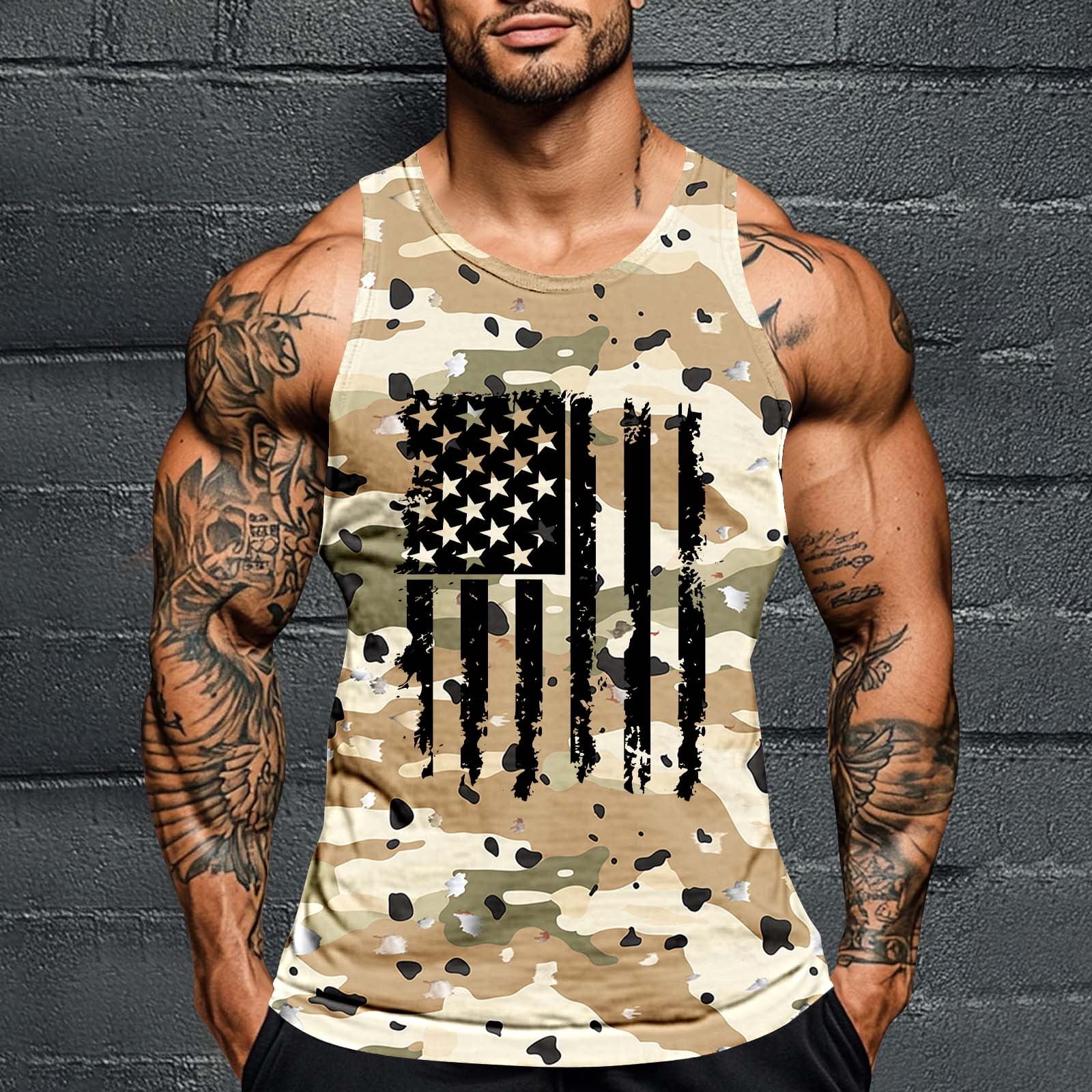 4th of July Tank Top Mens American Flag Tank Tops Mens 4th of July Tank ...