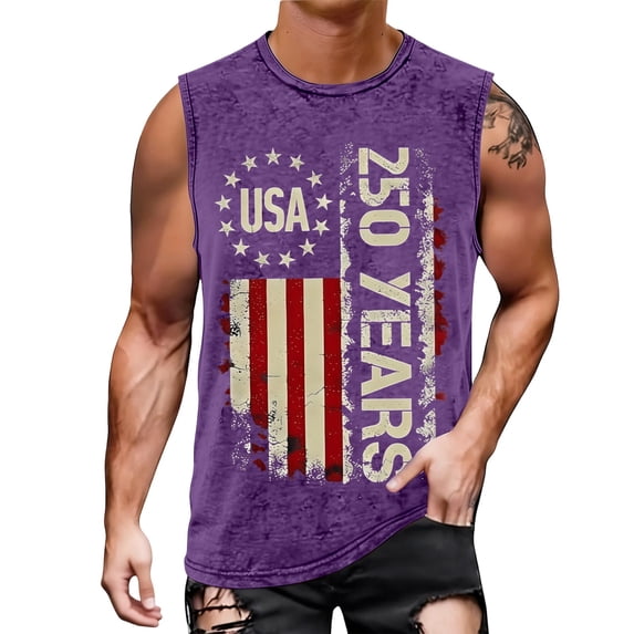 4th of July Tank Tops for Men's 250th Anniversary Patriotic Graphic ...