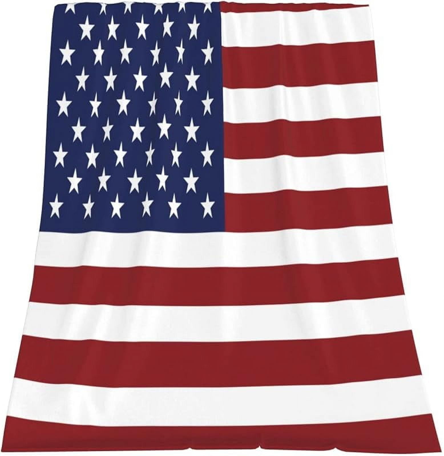 4th of July Throw Blanket American Flag Blue and Red Stars Throw ...