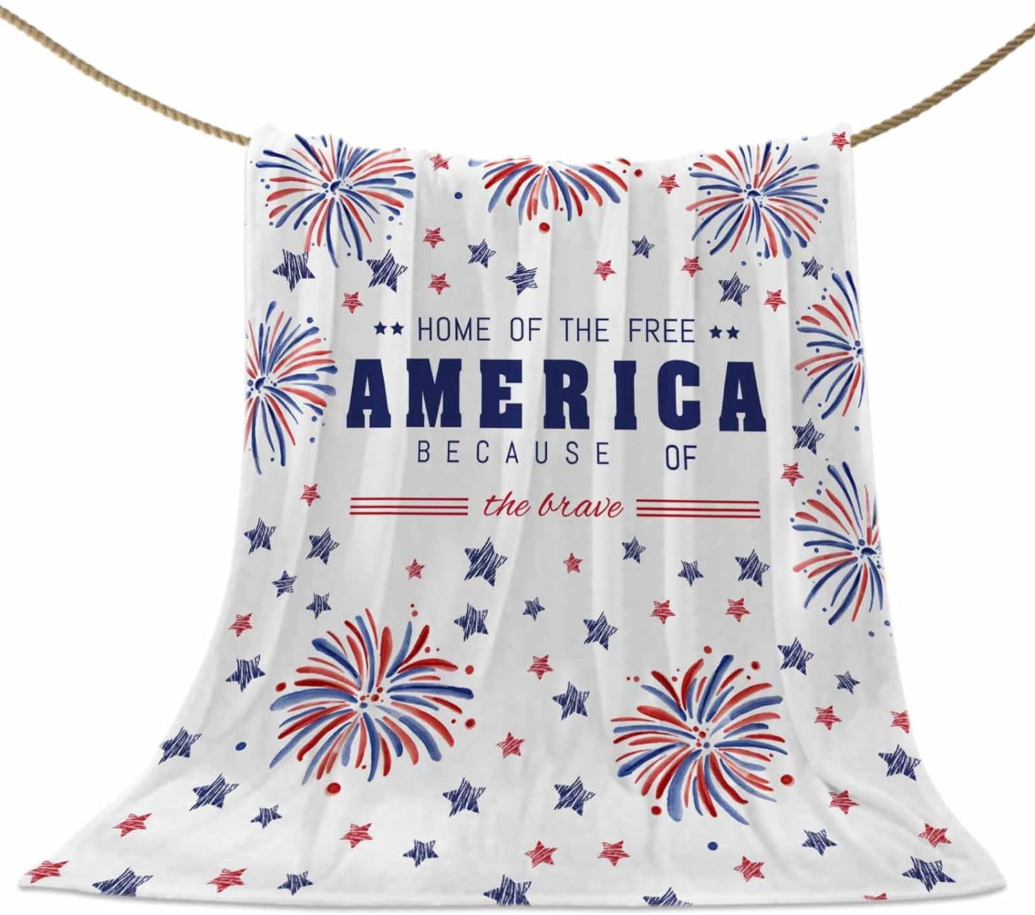 4th of July Throw Blankets, Patriotic America Stars Fireworks Soft ...