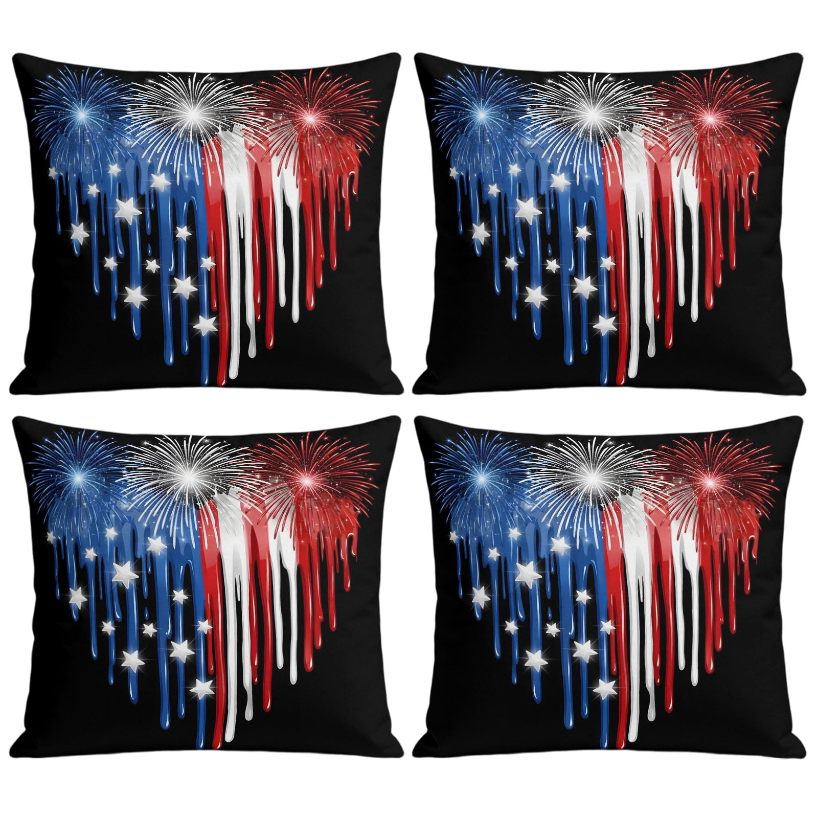 4th of July Throw Pillow Covers 20 x 20 Inch Pillow Covers Set of 4 ...