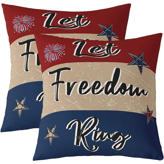 4th of July Throw Pillow Covers Set of 2 Independence Memorial Day ...