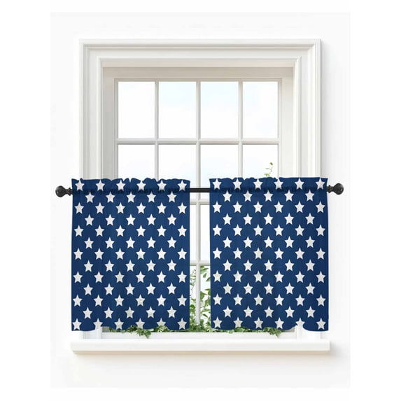 4th of July Tier Curtains 24 Inch Length,Sheer Curtains for Bedroom ...