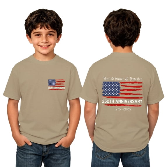 4th of July Tops for Boys 250th Anniversary Patriotic Graphic Kids ...