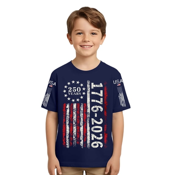 4th of July Tops for Boys Independence Day Patriotic Graphic Short ...