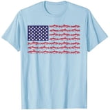 4th July Trout American Flag Patriotic Fishing Boy Youth Men T-Shirt ...