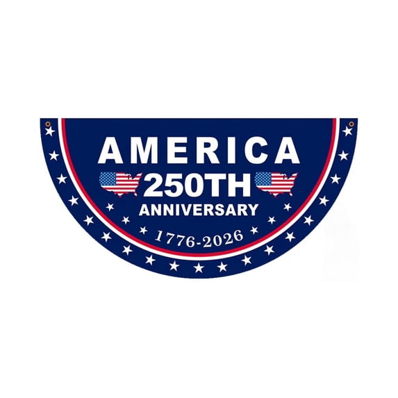 4th of July U-S-A Flag Banner 250th Anniversary M-erica Bunting Half ...