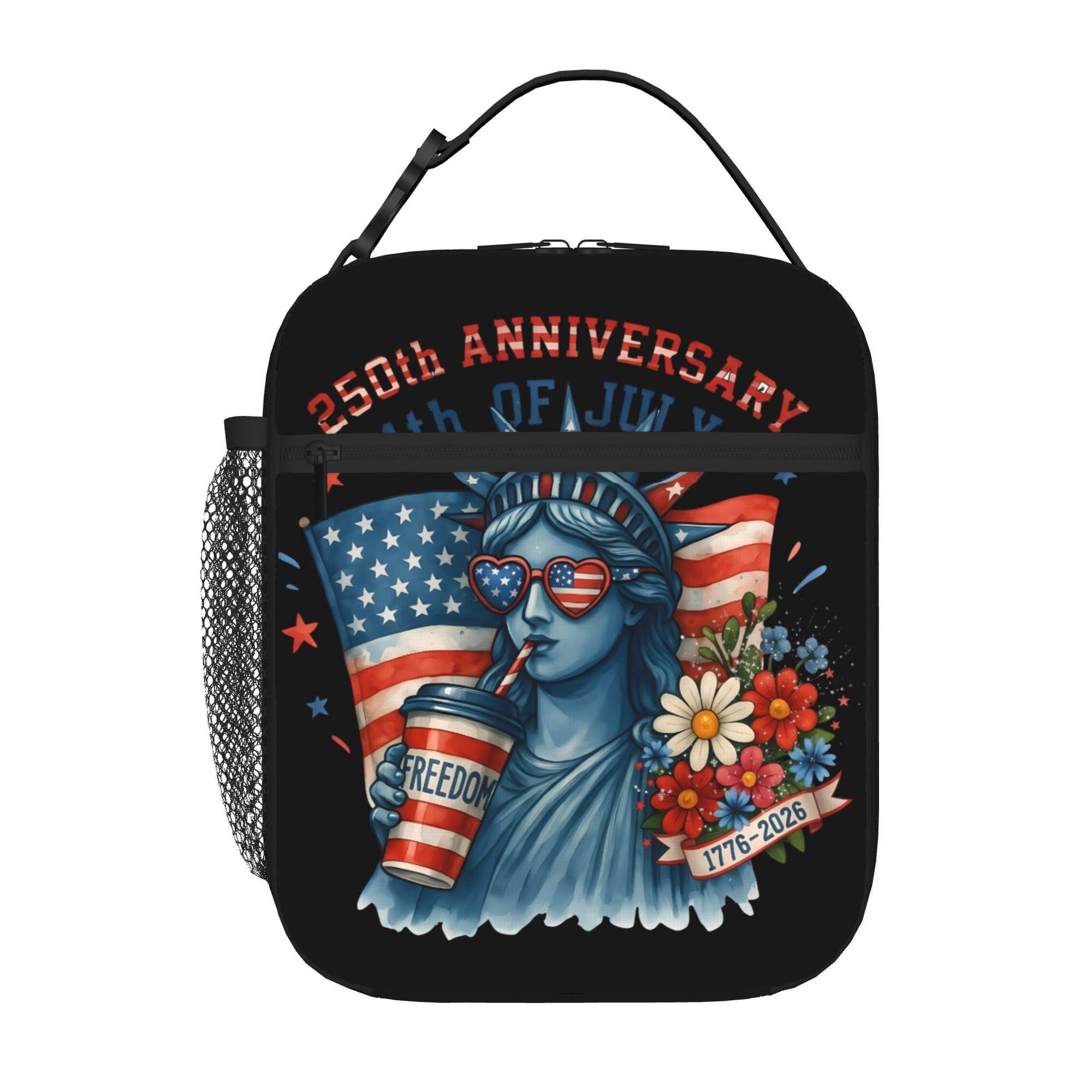 4th Of July USA 250th Anniversary Patriotic Statue of Liberty Lunch Bag ...