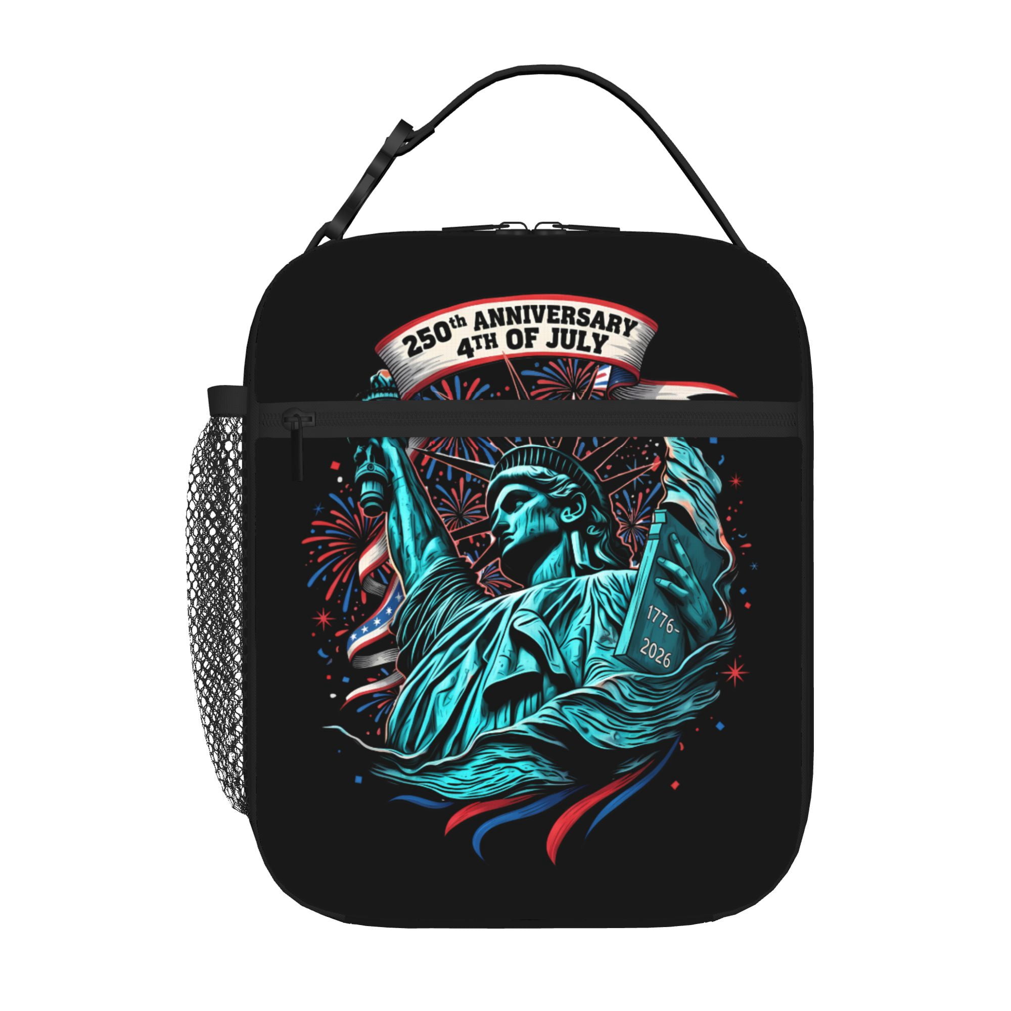 4th Of July USA 250th Anniversary Patriotic Statue of Liberty Lunch Bag ...