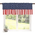 4th of July Valance Curtain Kitchen Rod Pocket Short Panel Patriotic ...