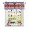 4th of July Valance Curtain for Windows USA Flag Star Red Stripes Rod ...