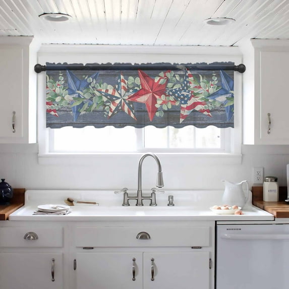 4th of July Valance Curtains for Kitchen/Living Room/Bathroom/Bedroom ...