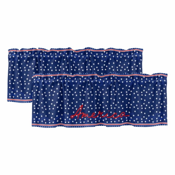 4th of July Valances for Windows, Decorative Rod Pocket Window Valance ...
