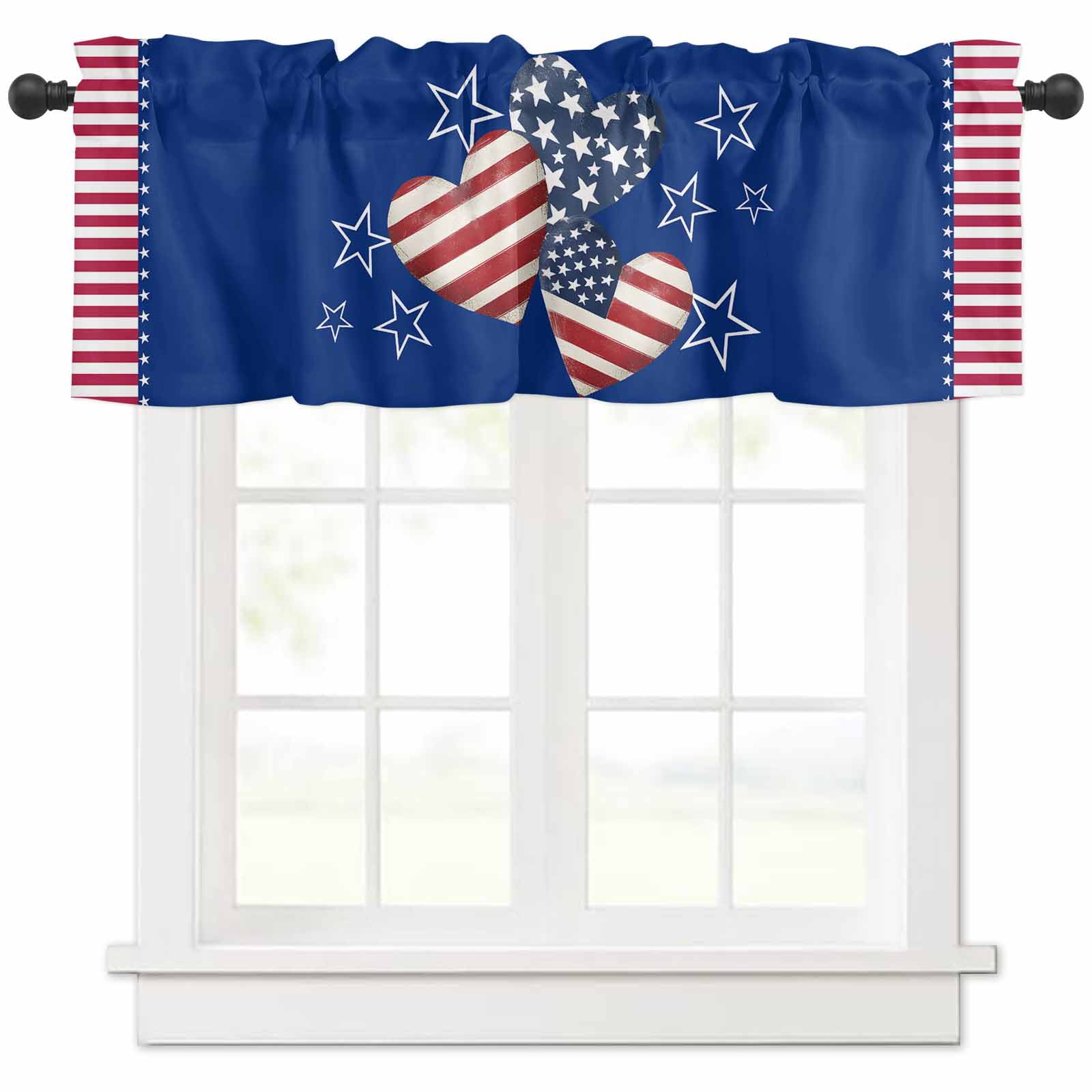 4th of July Valances for Windows Farmhouse Kitchen Curtains Valances ...