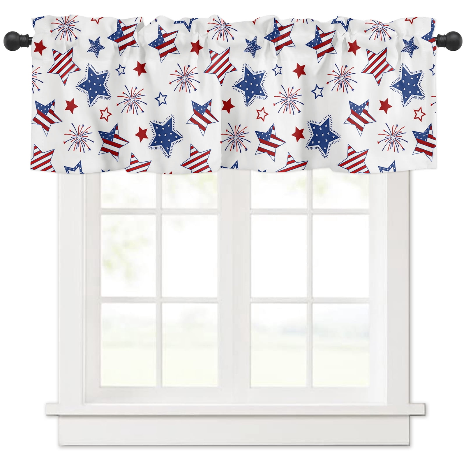 4th of July Valances for Windows Farmhouse Kitchen Curtains Valances ...