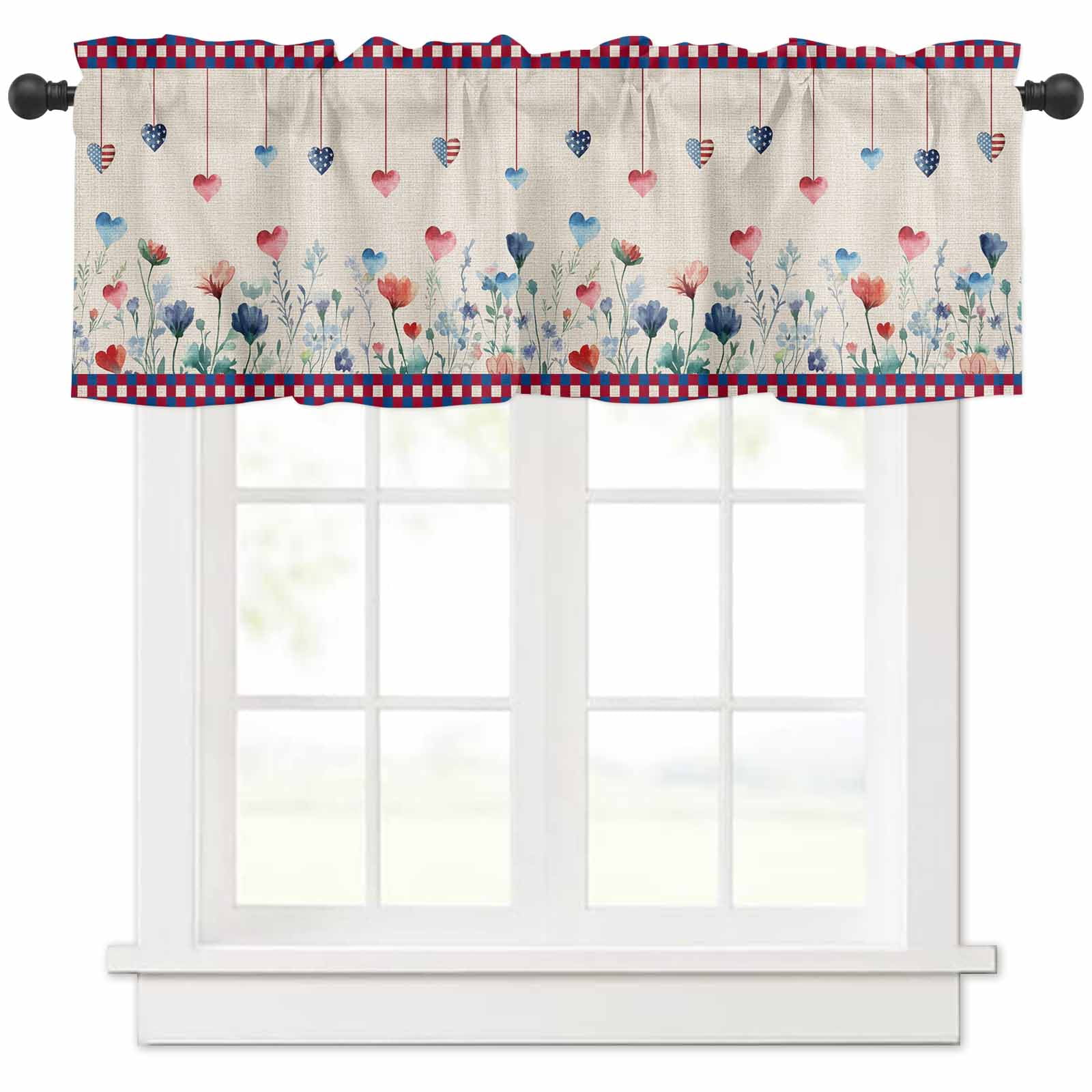 4th of July Valances for Windows Farmhouse Kitchen Curtains Valances ...