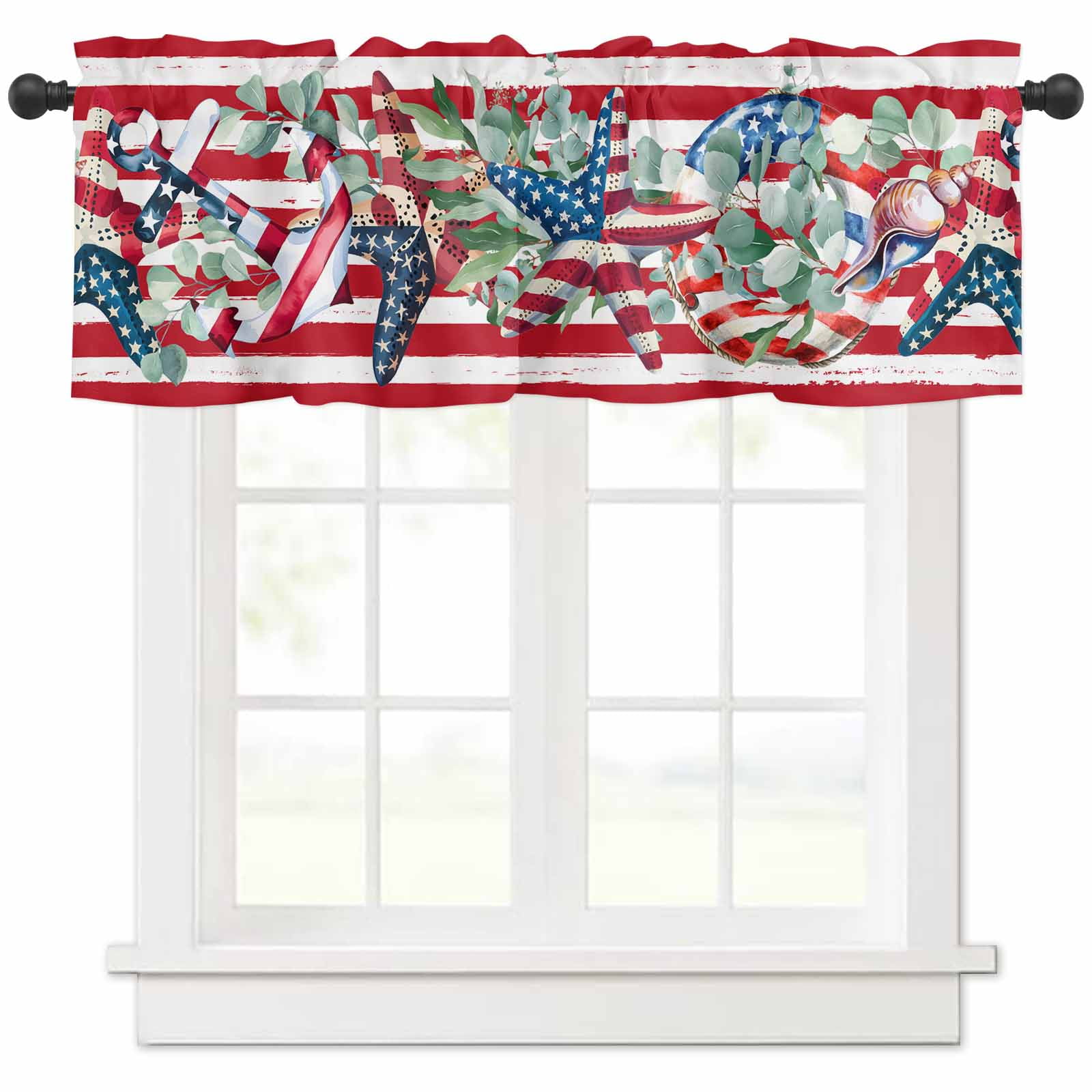 4th of July Valances for Windows Farmhouse Kitchen Curtains Valances ...