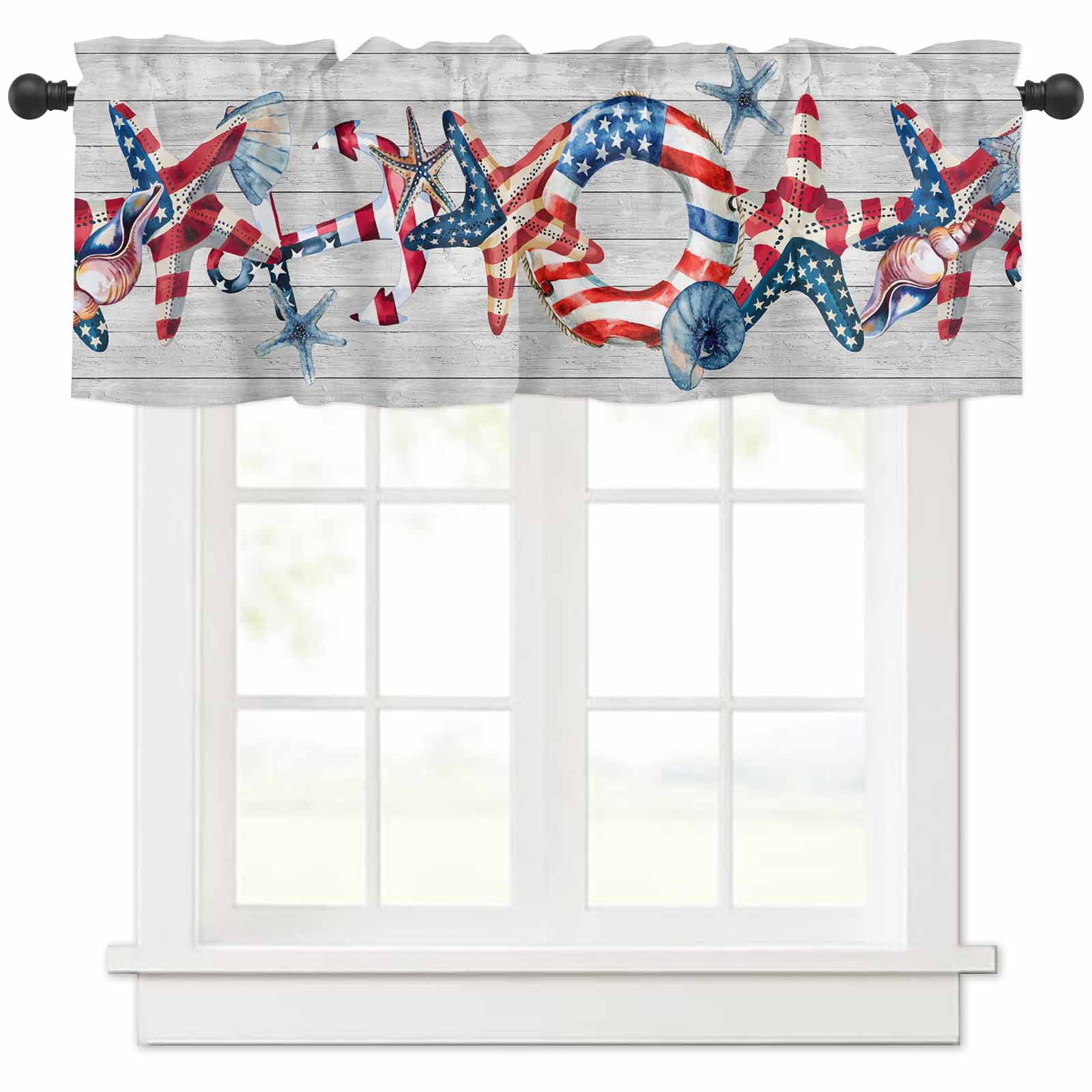 4th of July Valances for Windows Farmhouse Kitchen Curtains Valances ...