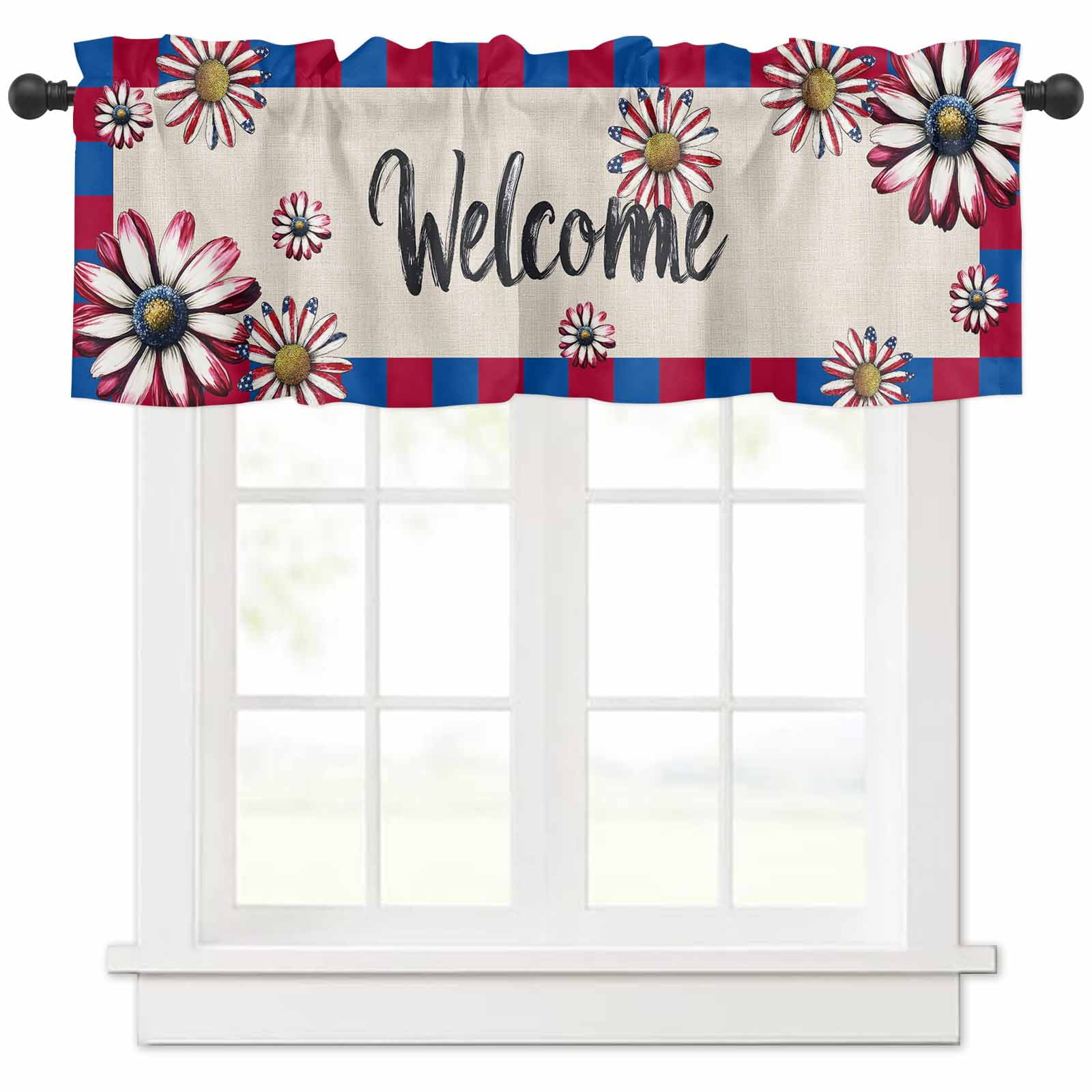 4th of July Valances for Windows Farmhouse Kitchen Curtains Valances ...