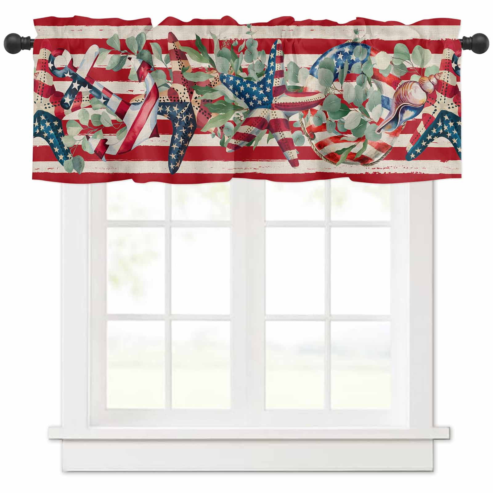 4th of July Valances for Windows Farmhouse Kitchen Curtains Valances ...