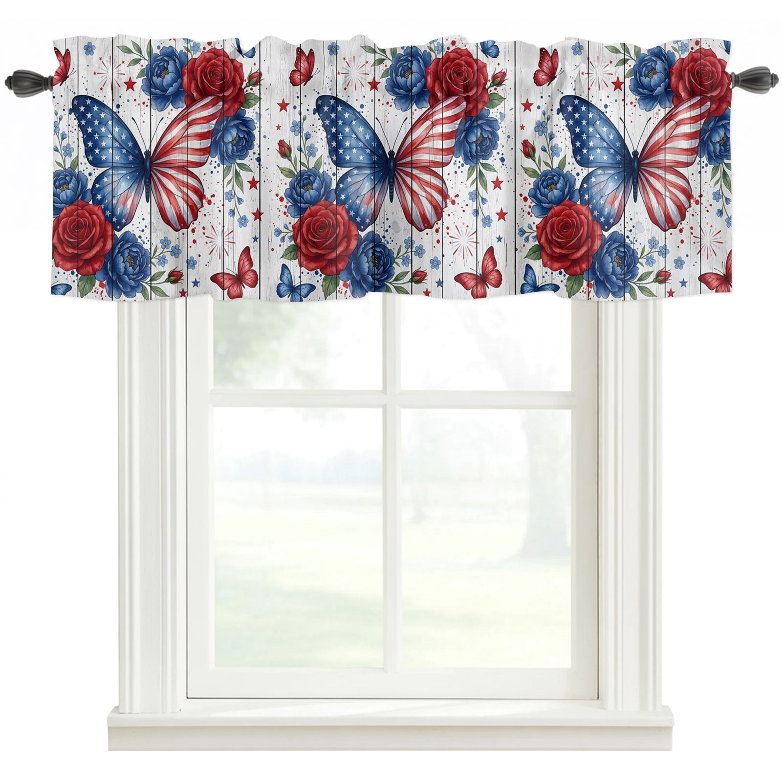 4th of July Valances for Windows Farmhouse Kitchen Curtains Valances ...