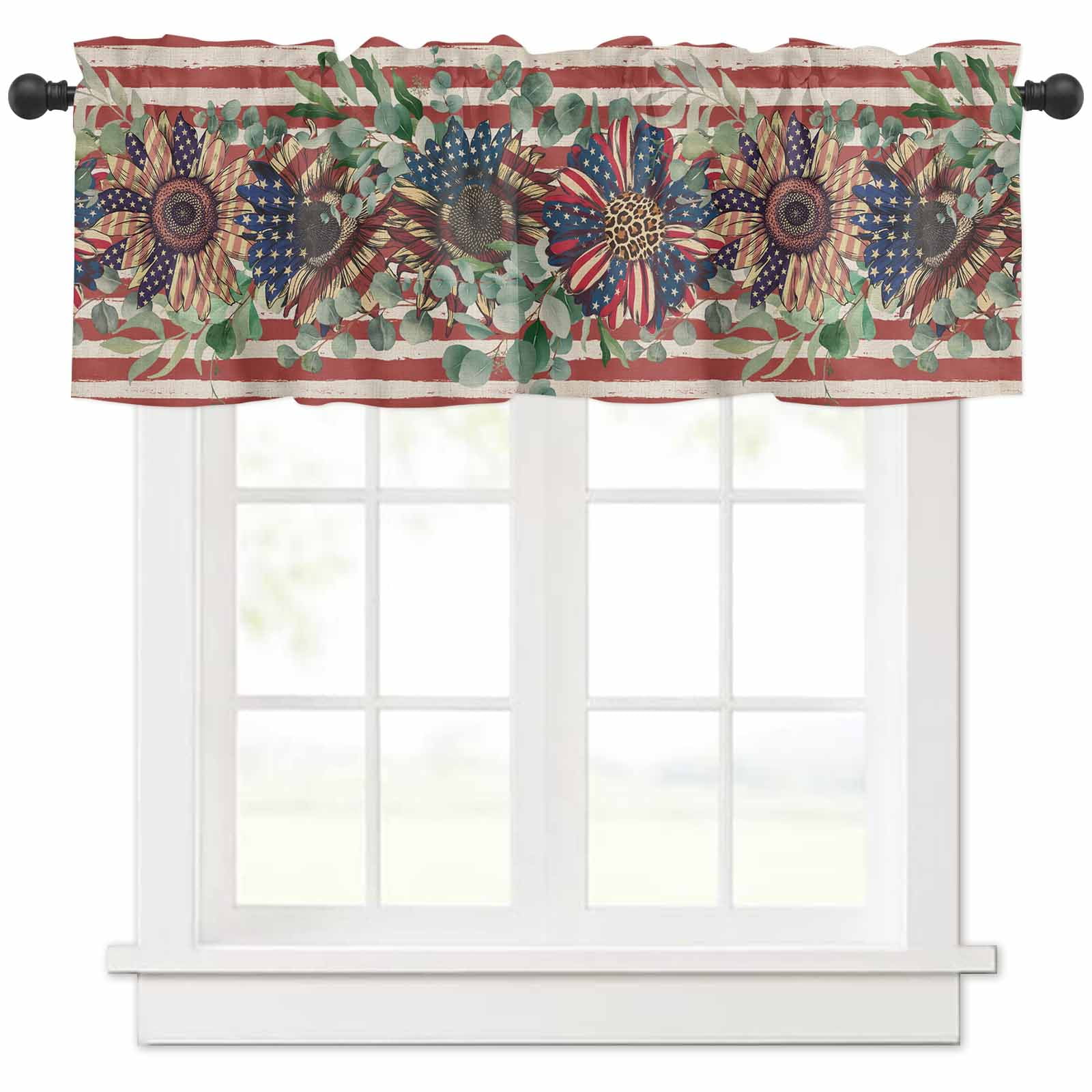4th of July Valances for Windows Farmhouse Kitchen Curtains Valances ...