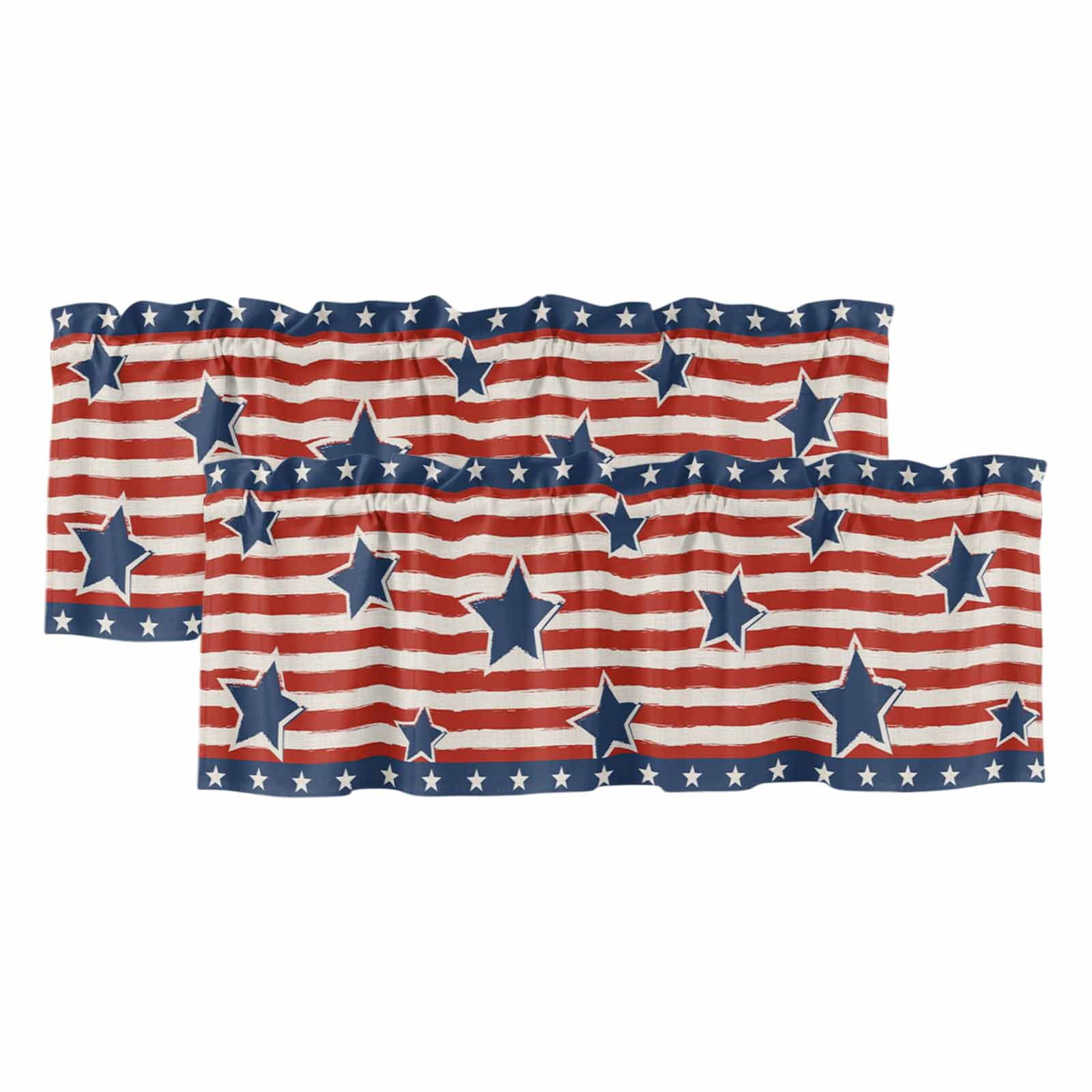 4th of July Valances for Windows, Independence Day Patriotic Red ...