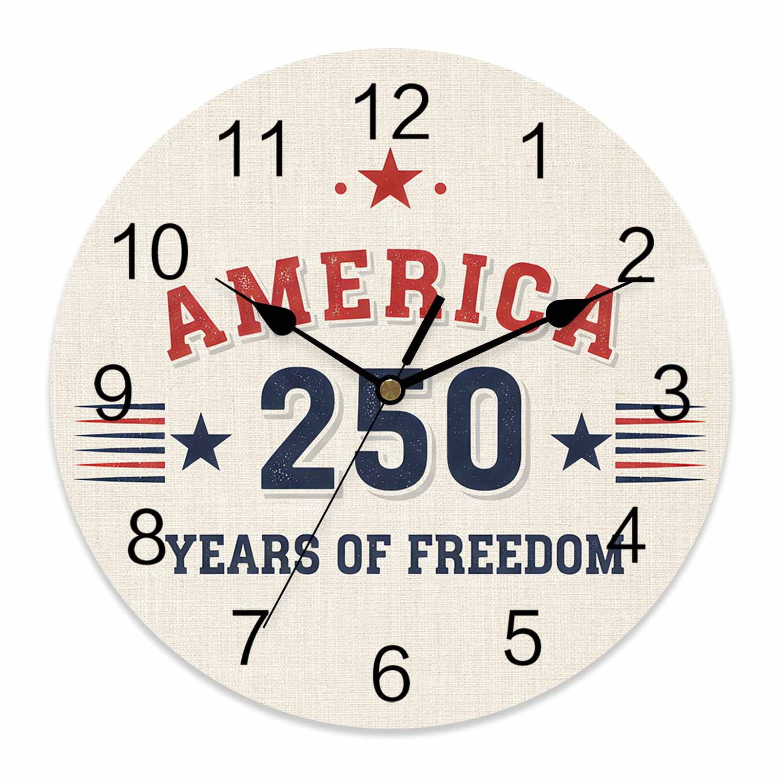 4th of July Wall Clock America 250 Years of Freedom Clocks PVC Silent ...