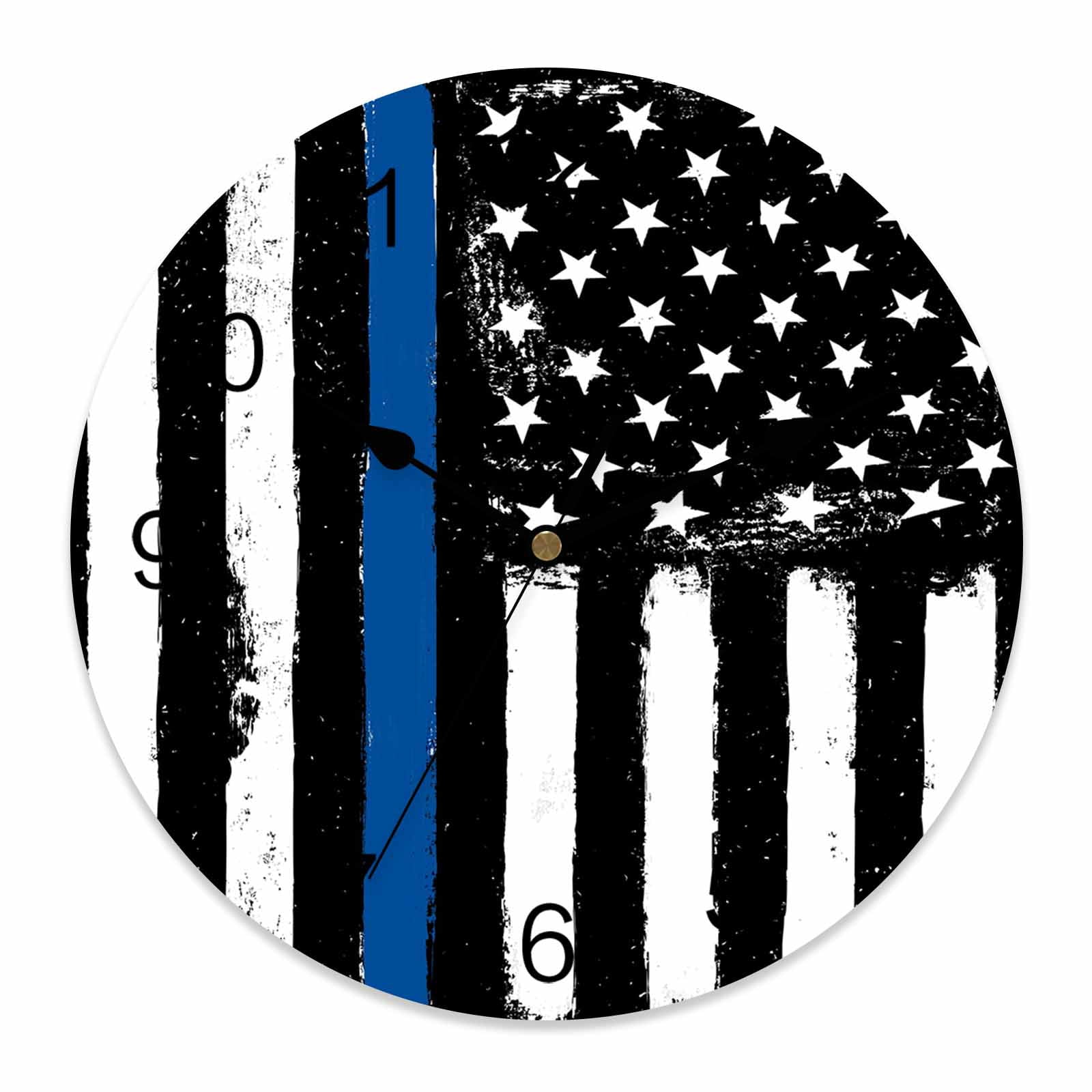 4th of July Wall Clock American USA Flag Clocks PVC Silent Non-Ticking ...
