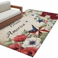 4th of July Washable Area Rugs 4'x6', God Bless America Stars Red ...