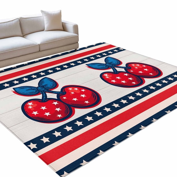 4th of July Washable Rug 6x9 Area Rug for Living Room Bedroom Non Slip ...