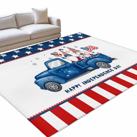 4th of July Washable Rug 6x9 Area Rug for Living Room Bedroom Non Slip ...