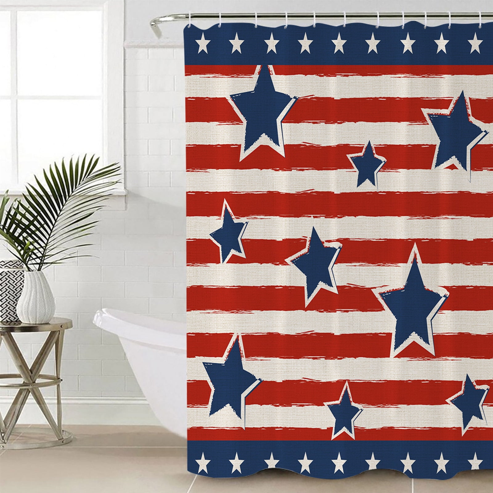 4th of July Waterproof Fabric Shower Curtain,Independence Day Patriotic ...