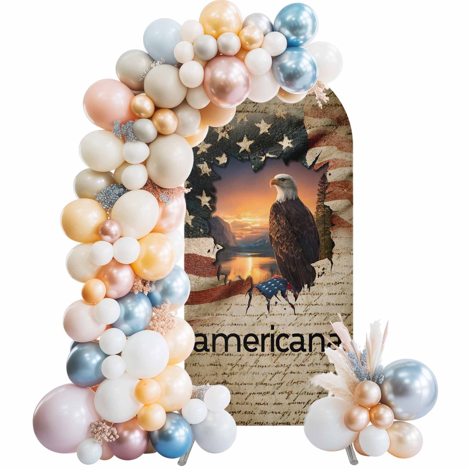 4th of July Wedding Arch Cover 4FT Patriotic Eagle Stars and Stripes ...