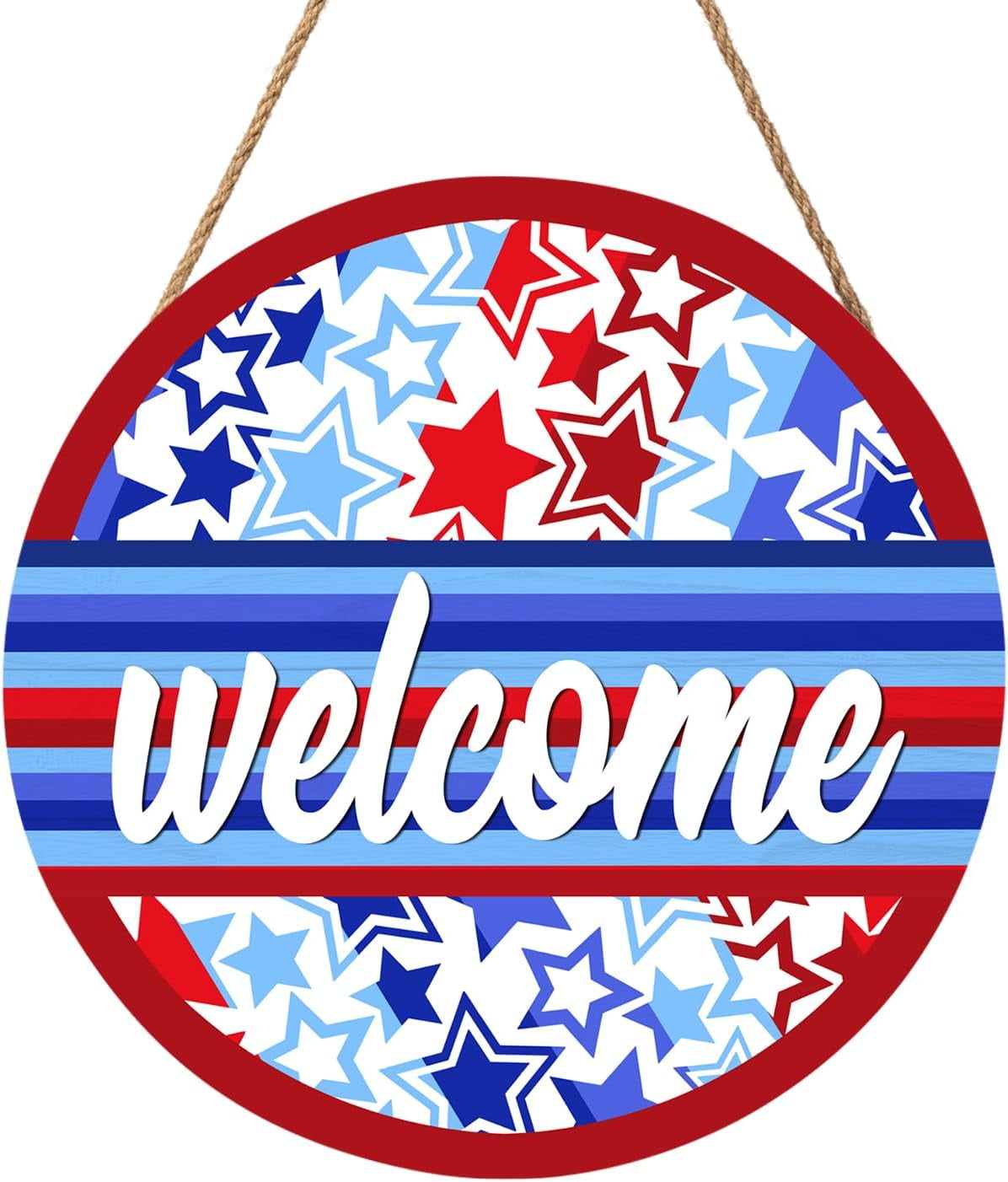 4th of July Welcome Door Sign Independence Day Welcome Sign for Front ...