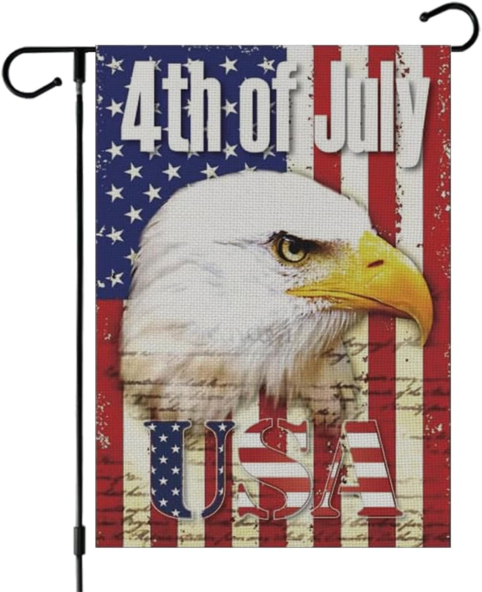 4th of July Welcome Garden Flags Patriotic American Flag Memorial Day ...