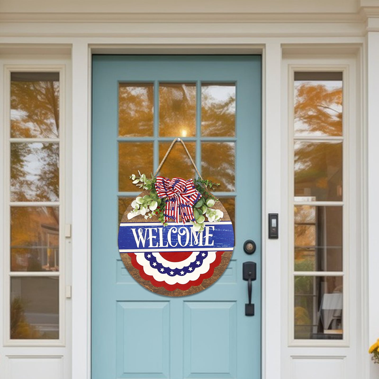 4th of July Welcome Sign Decorations Patriotic Wooden Signs Star ...