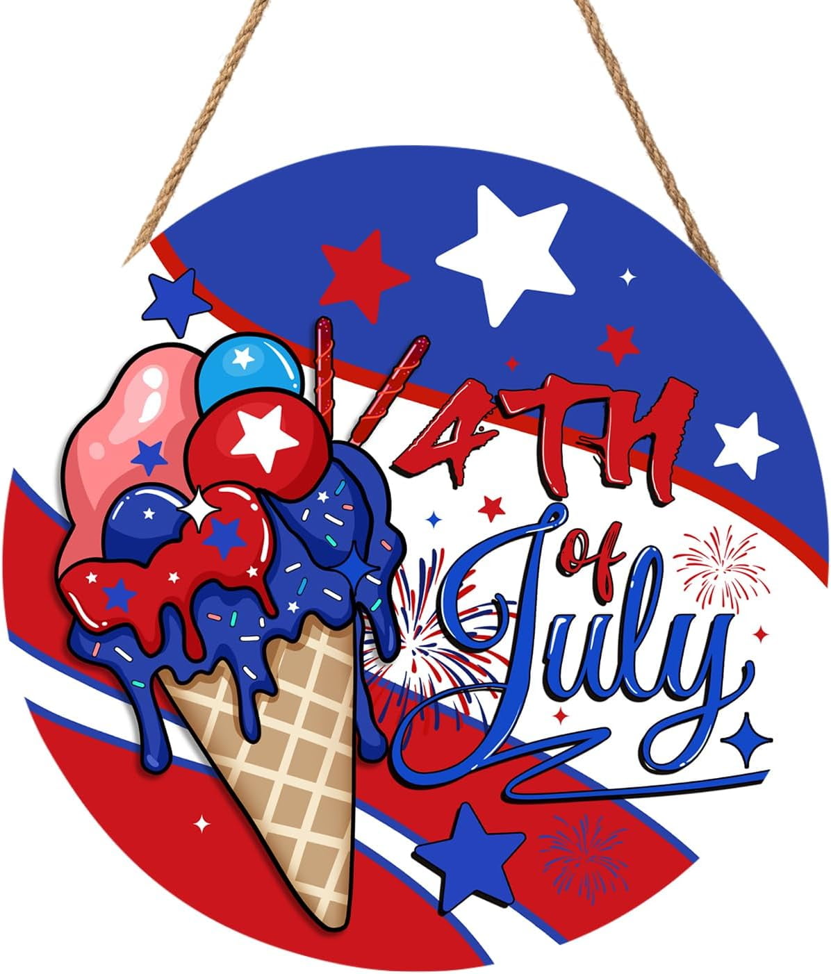 4th of July Welcome Sign for Front Door America Patriotic Summer ...