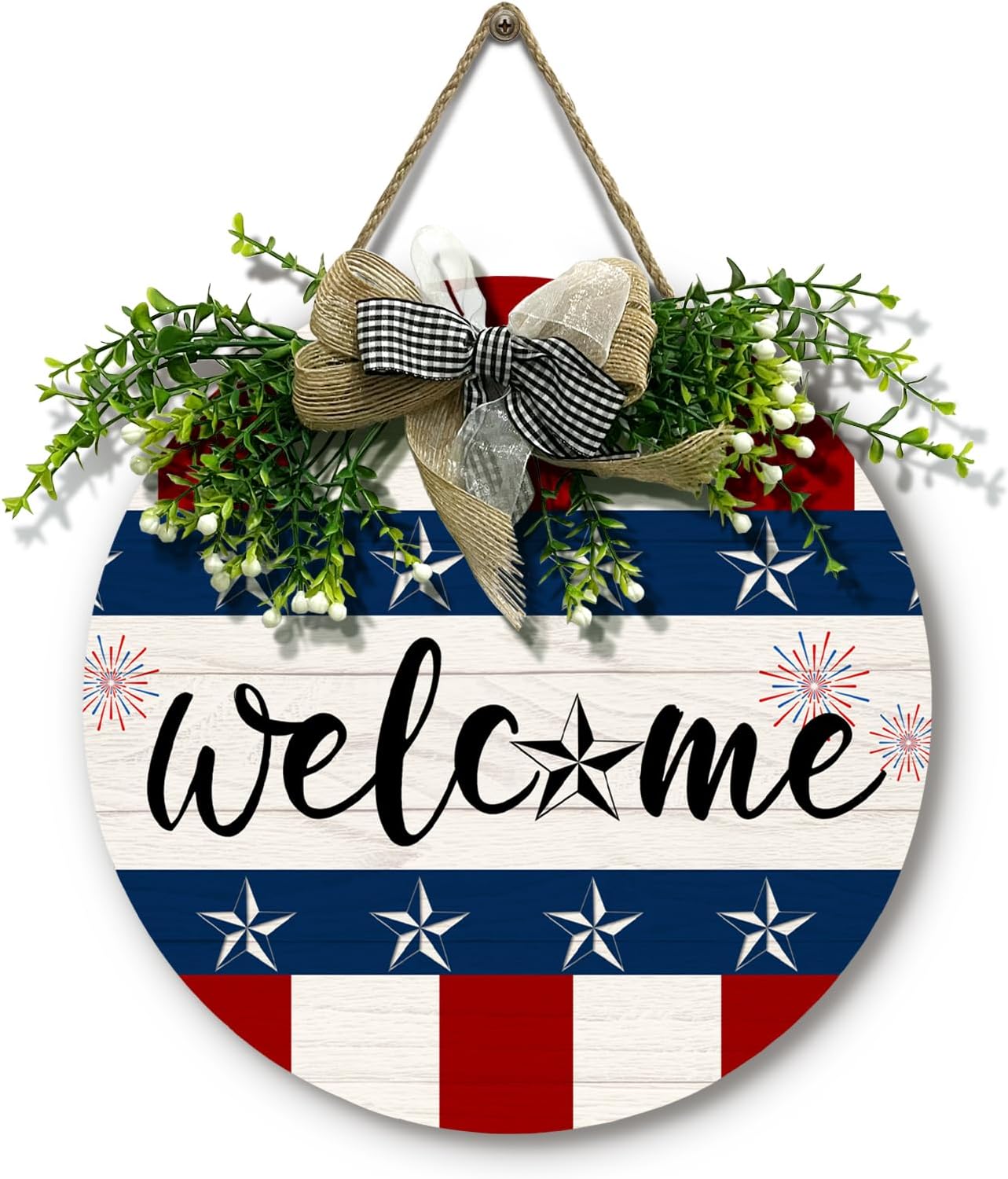 4th of July Welcome Sign for Front Door Decorations Memorial Day ...