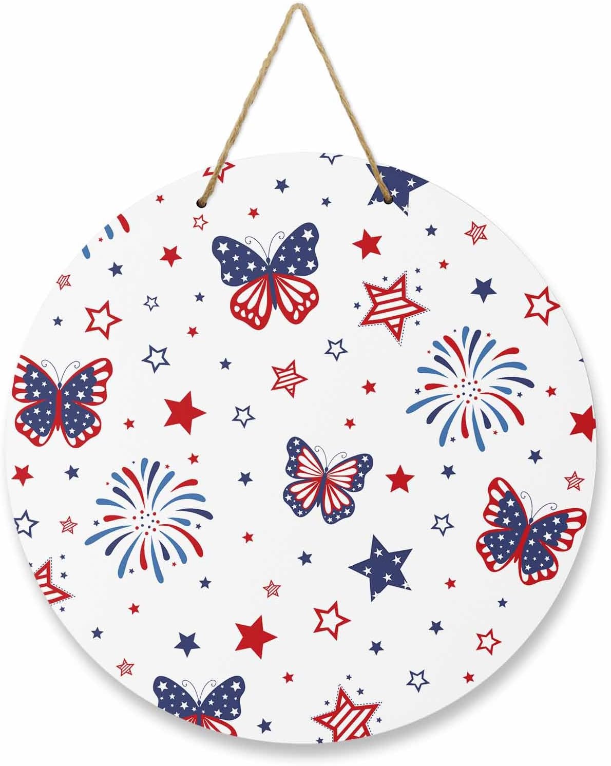 4th of July Welcome Sign for Front Door Porch Decor, Wreaths for Indoor ...