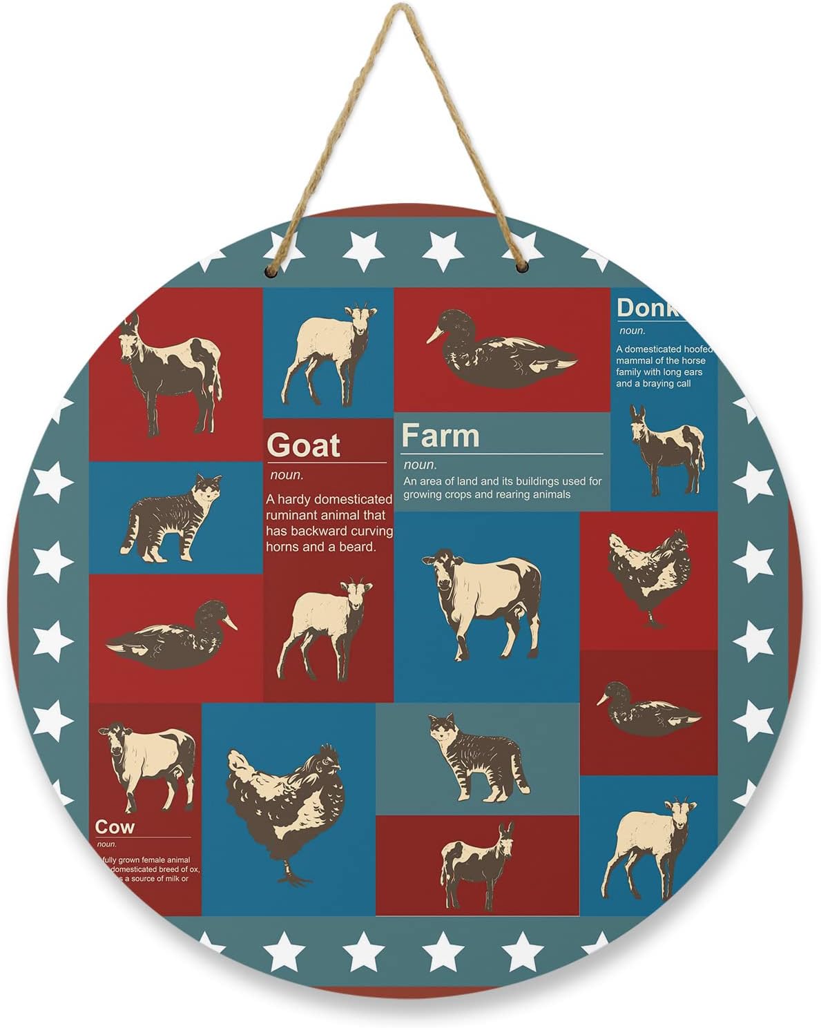 4th of July Welcome Sign for Front Door USA Flag Independence Day Wall ...