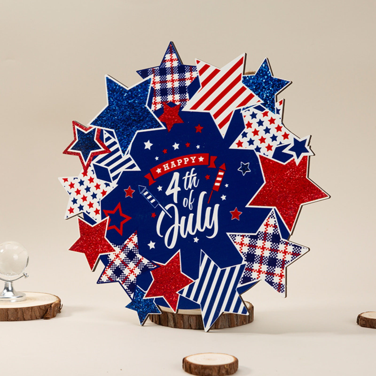 4th of July Welcome Sign Wooden Patriotic Hanging Door Sign Fourth of ...